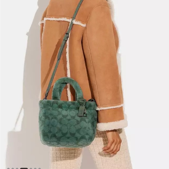 Coach | Bags | Coach Green Shearling Bag Great For The Season Gently ...